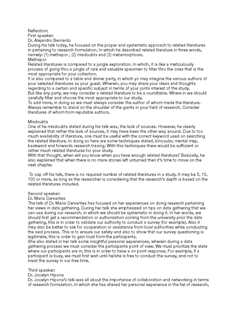 Webinar Reflection | Download Free PDF | Thought | Science