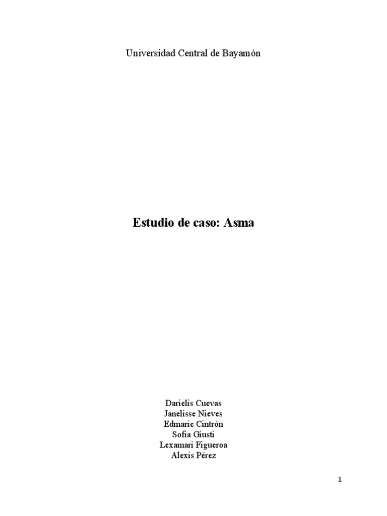 Trabajo Final ASMA | PDF | Asma | Tos
