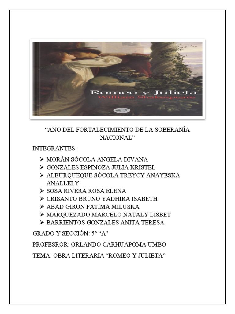 Romeo y Julieta | Descargar gratis PDF | Romeo y Julieta | William Shakespeare