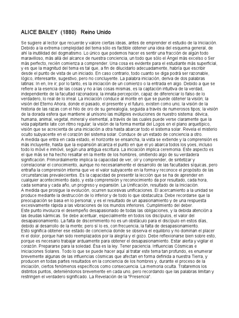 1880 Alice Bailey | PDF | Mente | Realidad