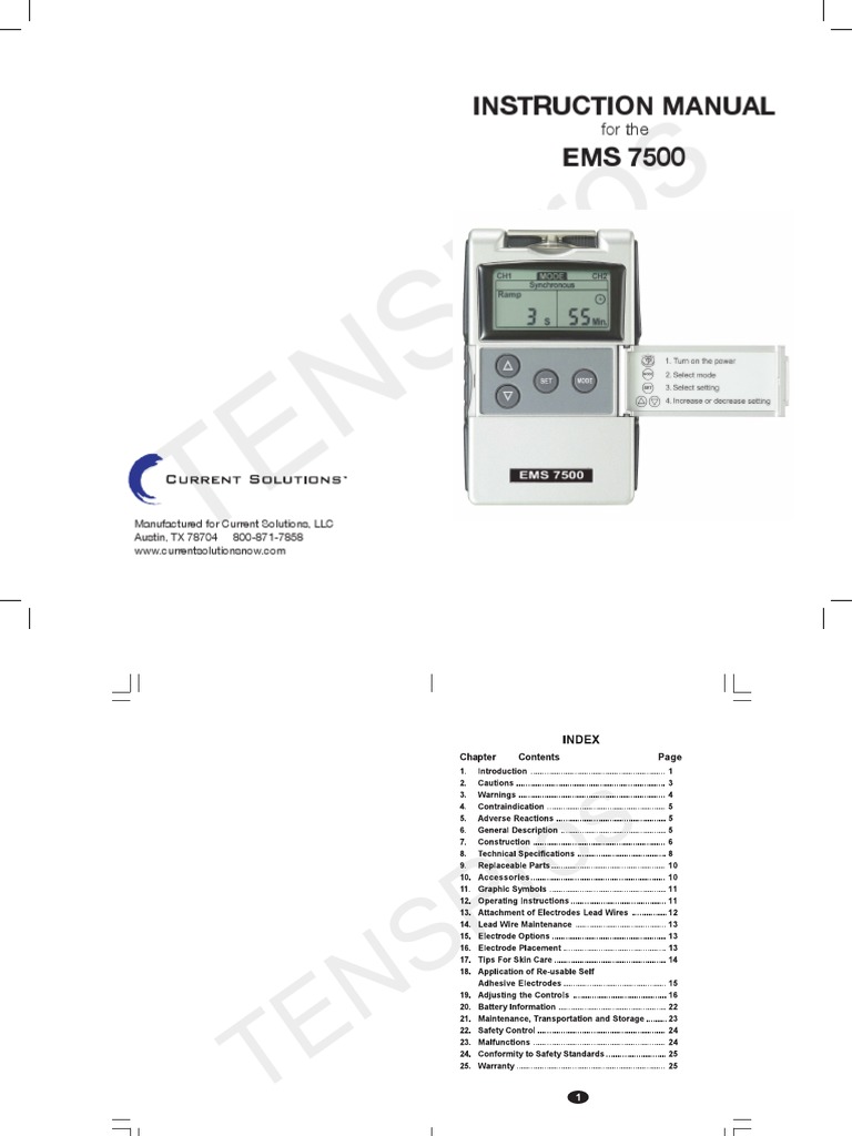 EMS 7500 English Manual | PDF