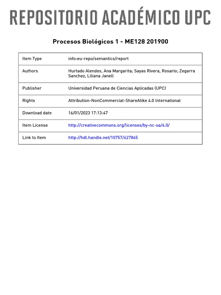 Procesos Biológicos 1 - ME128 201900 | PDF | Enlace químico | Biología ...
