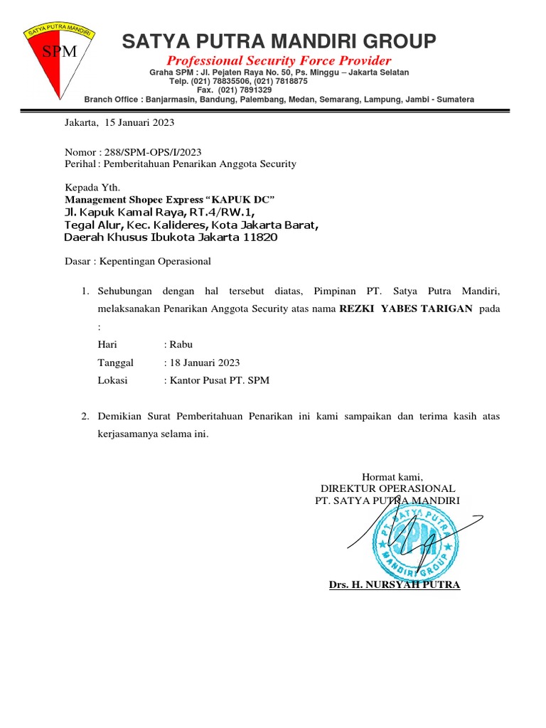 SURAT Penarikan | PDF