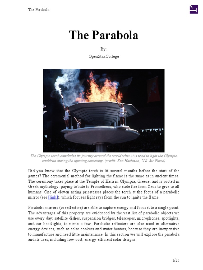 The Parabolic Mirror | PDF | Mathematics | Euclidean Geometry