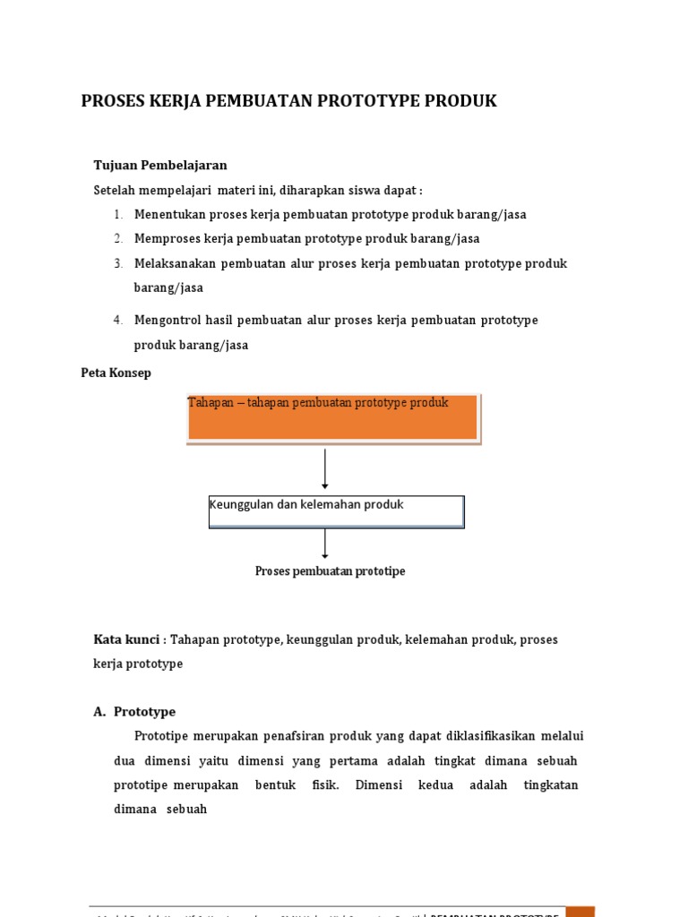 Proses Kerja Pembuatan Prototype Produk | PDF