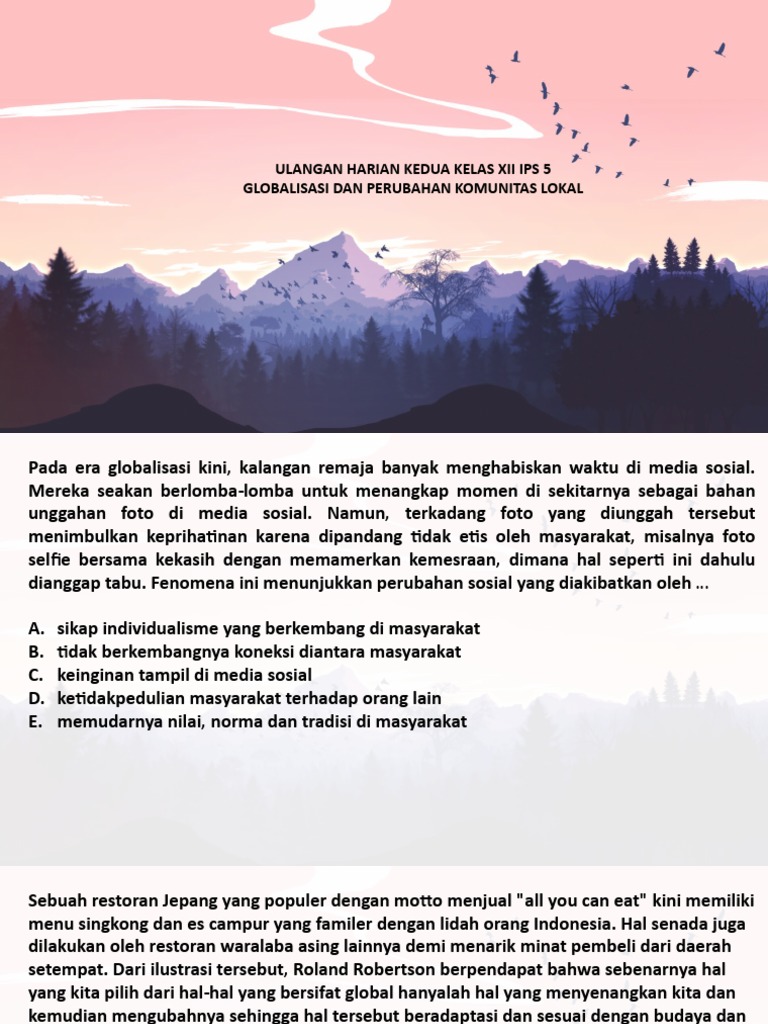 Uh 2 Kelas Xii Ips 1 | PDF