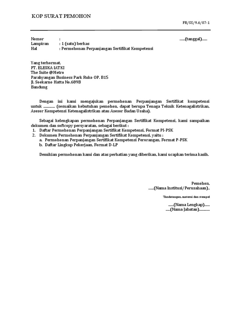 Format PI-PSK, Permohonan Institusi OK | PDF