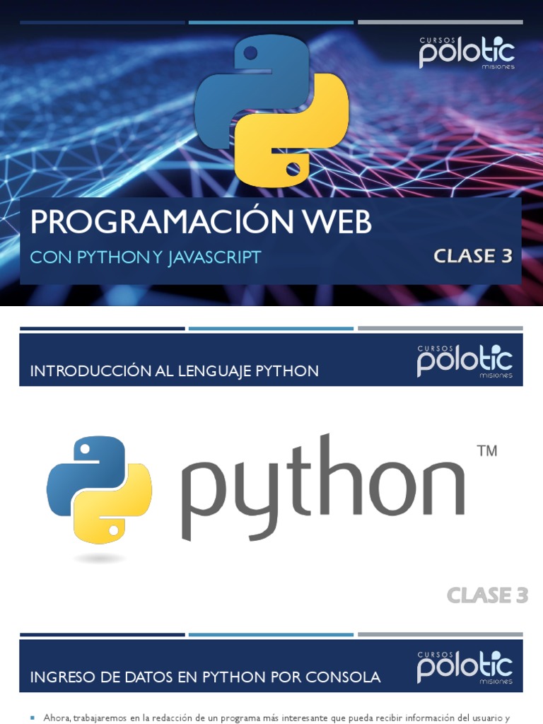 Introducción a Python para Web | PDF | Python (lenguaje de programación) | Programación de ...