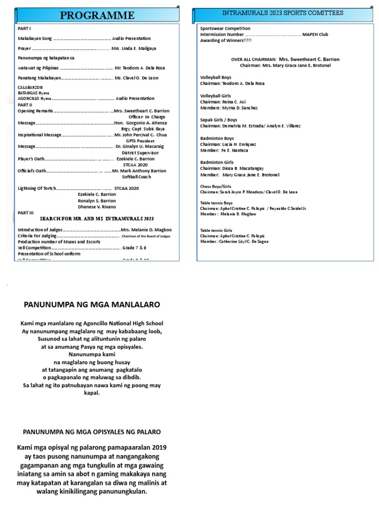 Intramurals 2023 | PDF