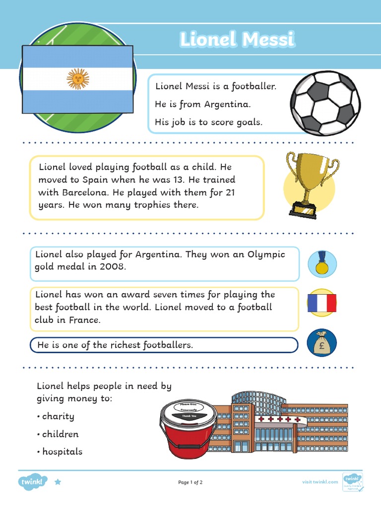 T e 1639425751 ks1 Lionel Messi Differentiated Reading Comprehension ...