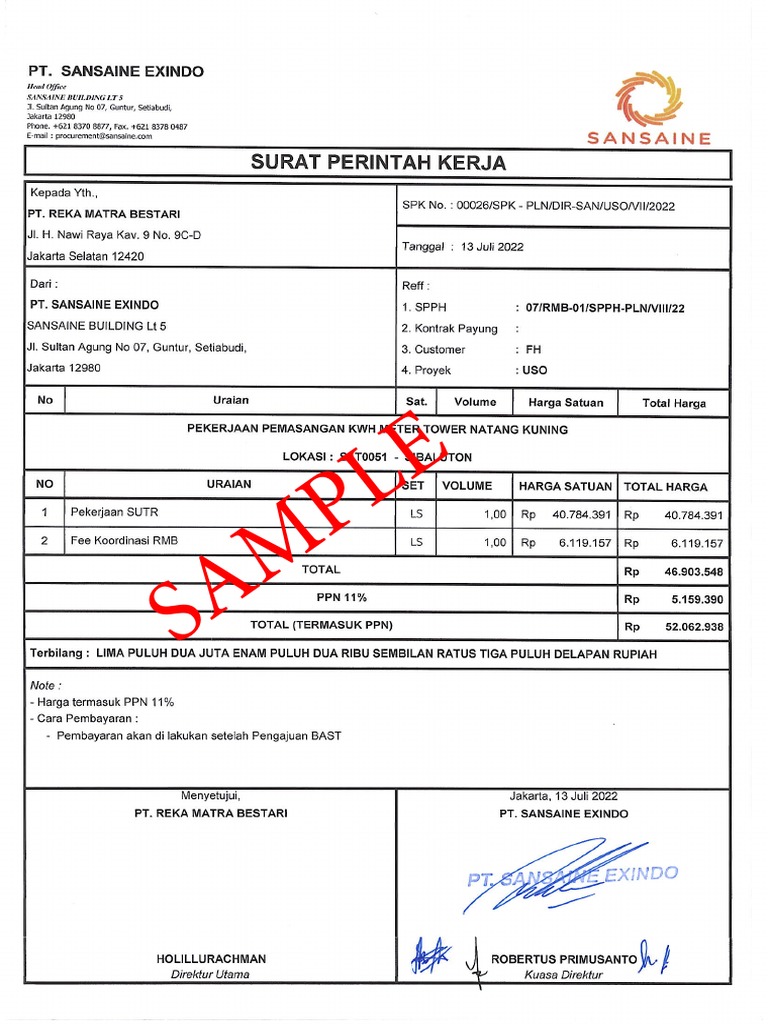 Sample SPK PLN | PDF