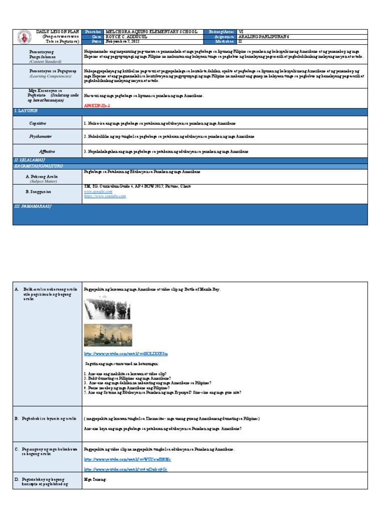 Q2 DLP Araling Panlipunan 6 Day 1 | PDF