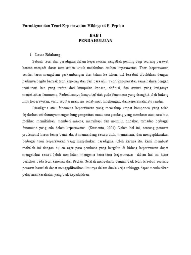 Teori Keperawatan Peplau dan Paradigma | PDF | Pengembangan Diri | Sains & Matematika