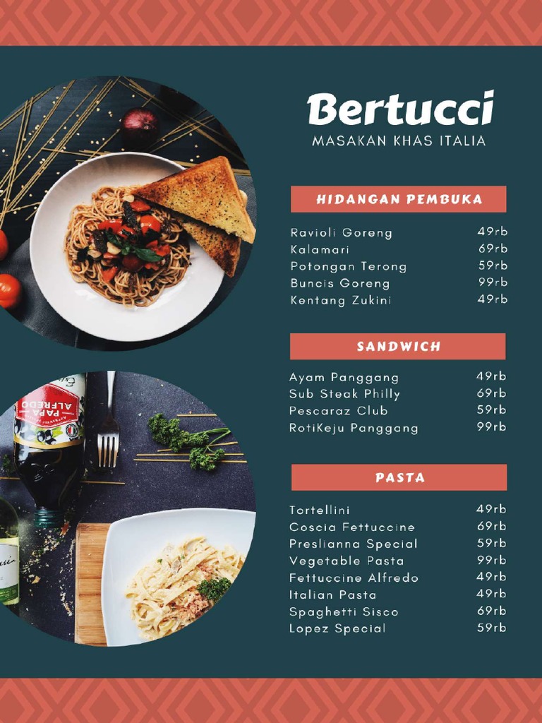 Contoh Daftar Menu Makanan | PDF