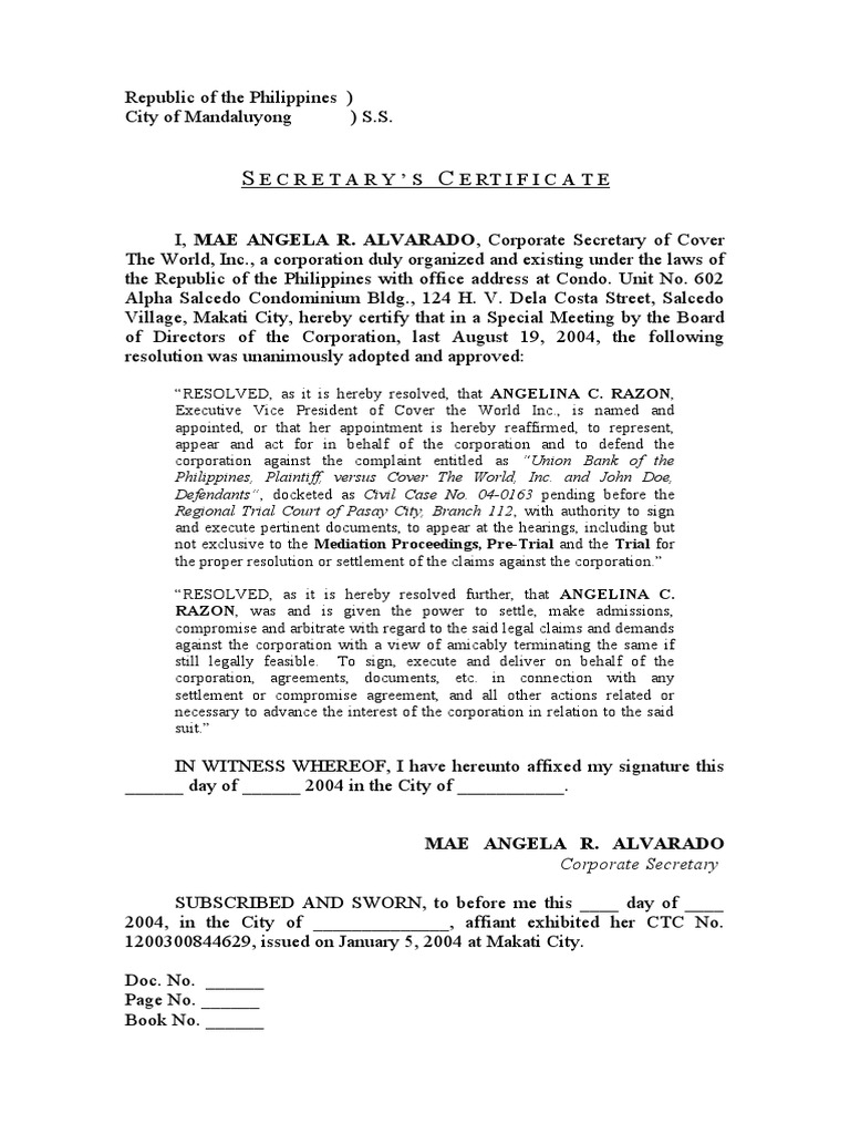 Sec. Cert. | PDF | Lawsuit | Public Law