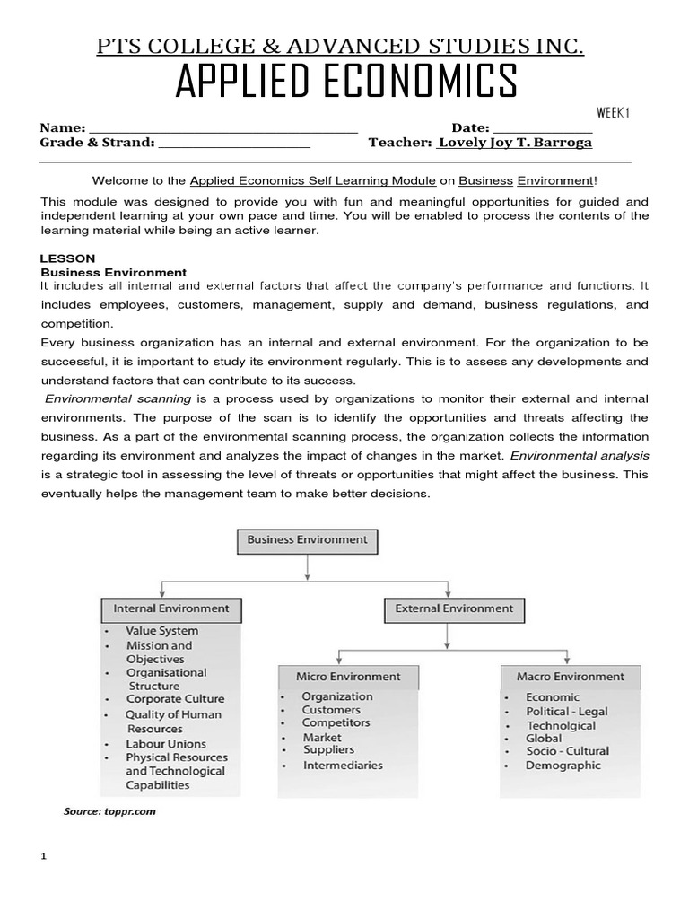 Applied Eco M1 | PDF | Economies | Business