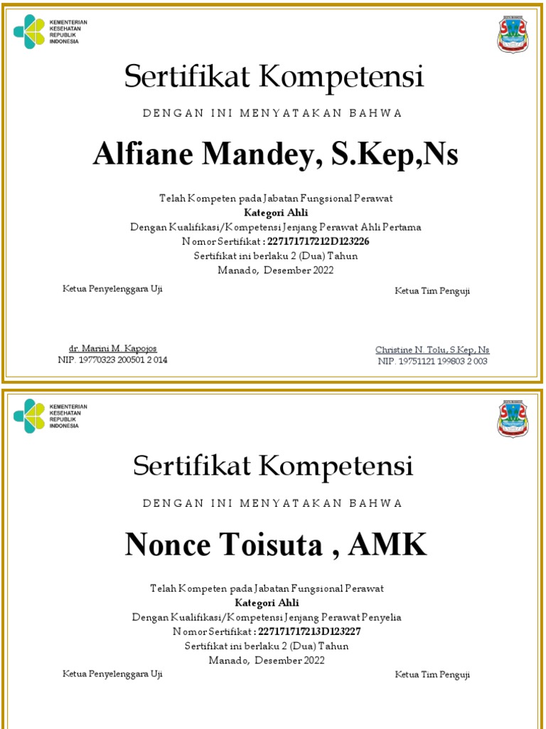 Sertifikat Ukom | PDF