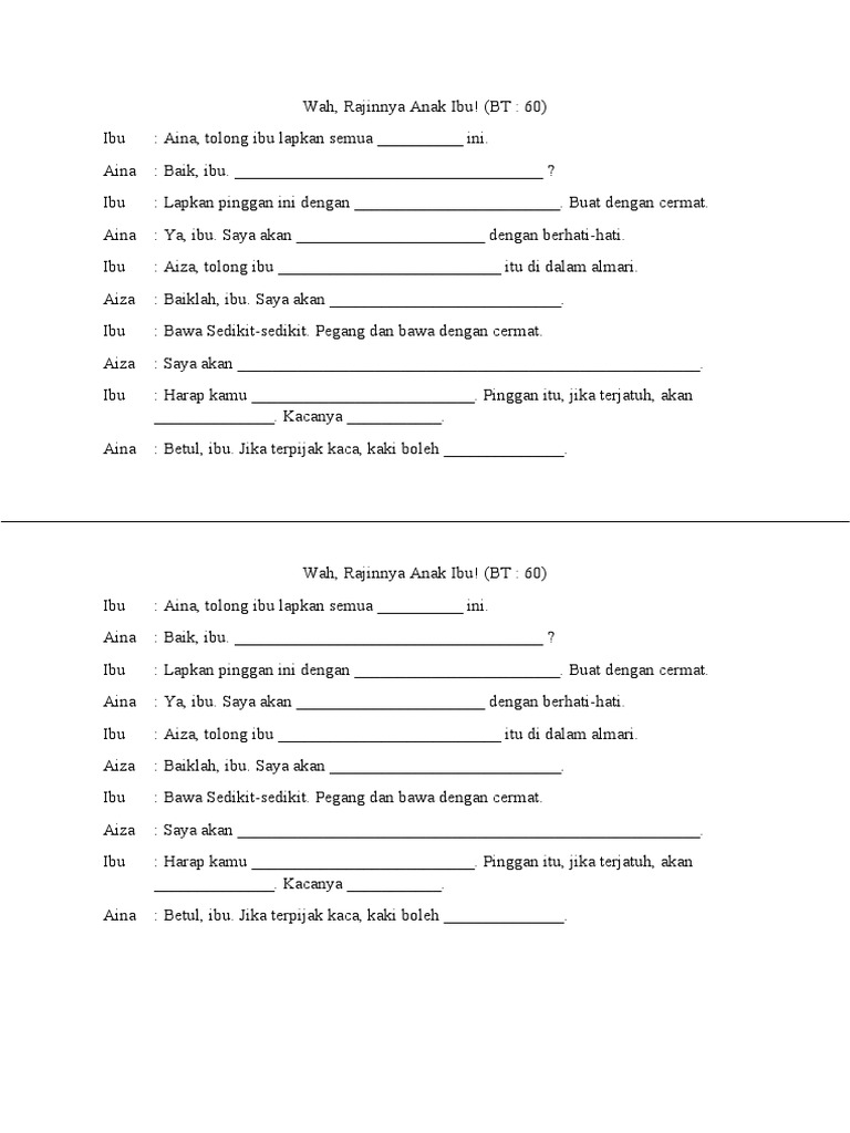 Wah, Rajinnya Anak Ibu BT T1 60 | PDF