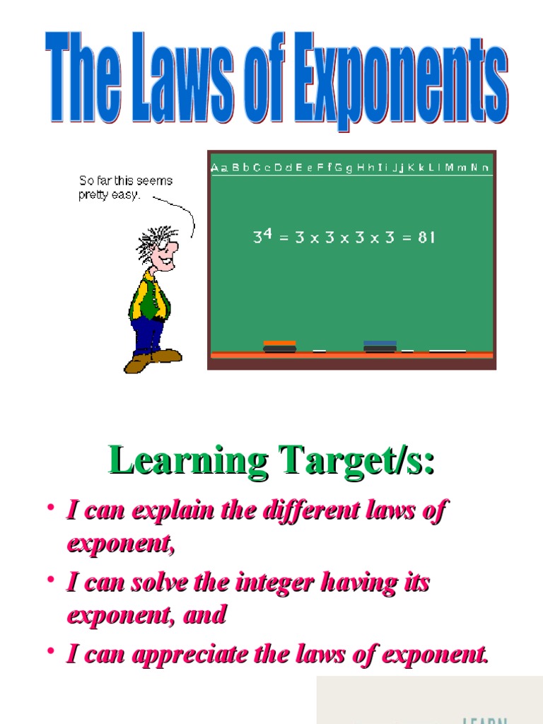 Laws of Exponent | PDF | Exponentiation | Multiplication