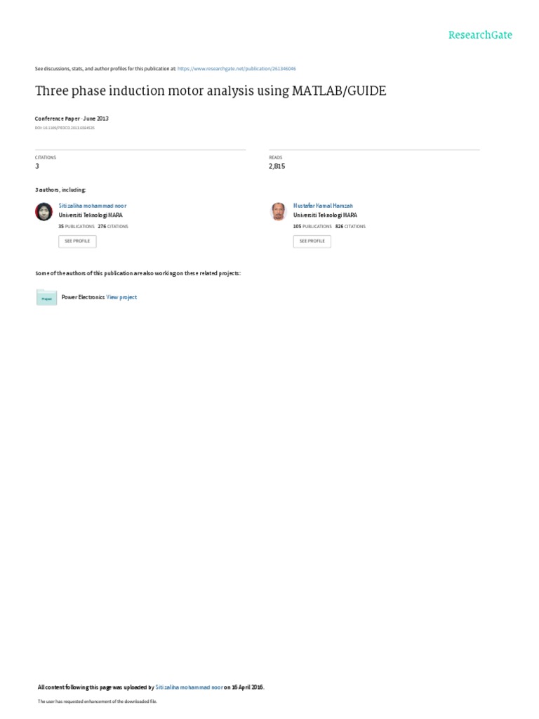 Three Phase Induction Motor Analysis Using Matlab Pdf