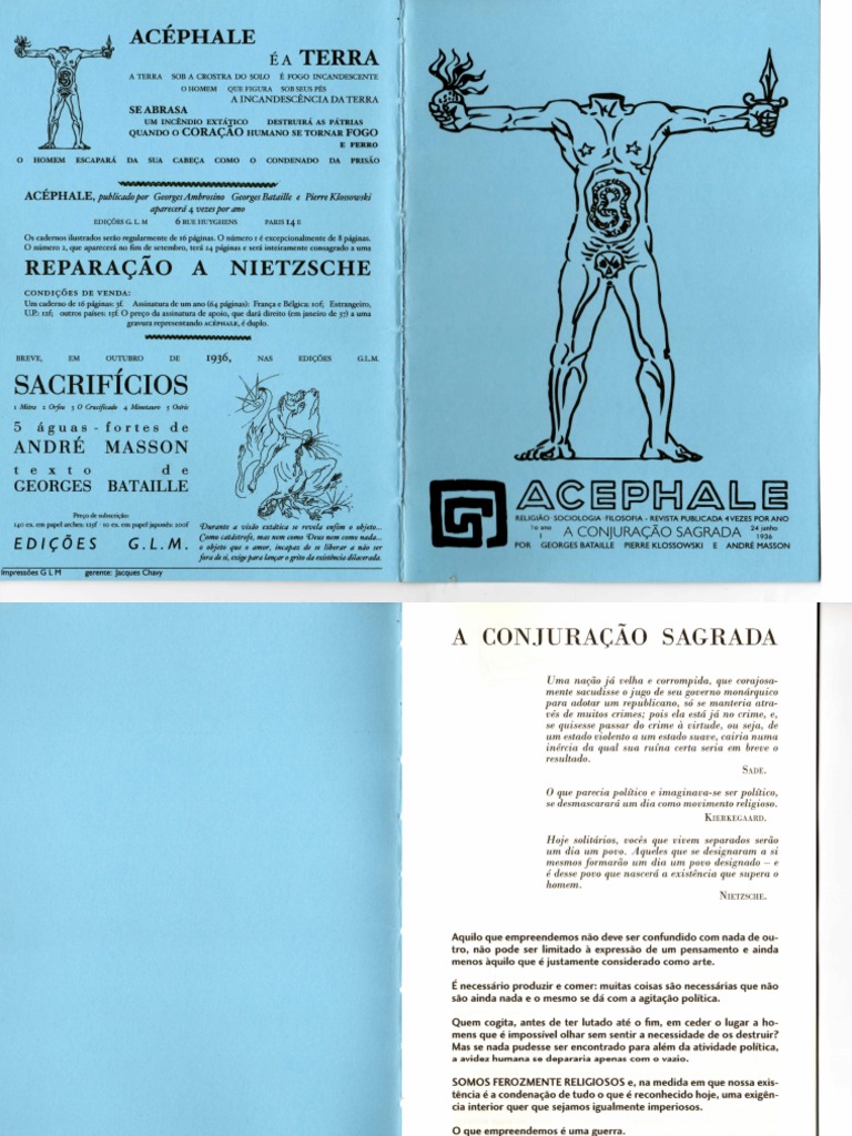 Acéphale Número 1 - A Conjuração Sagrada (Georges Bataille, Pierre ...