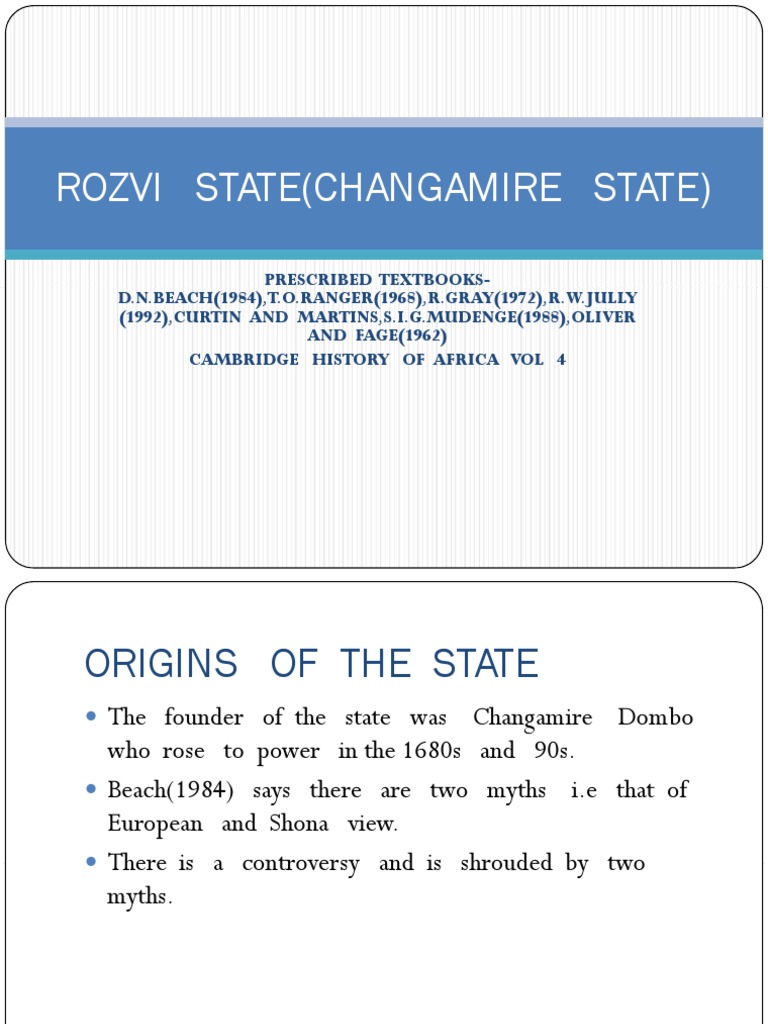 Rozvi State (Changamire State) (0) - 5 | PDF