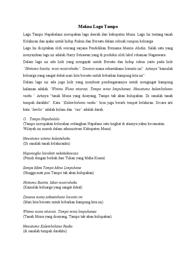 Makna Lagu Tampo | PDF | Seni & Disiplin Bahasa | Puisi