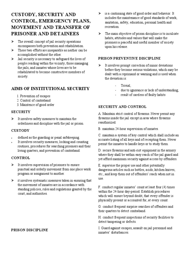 CUSTODY | PDF | Probation | Prison