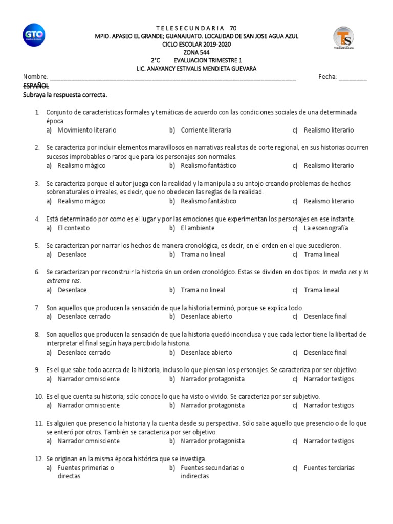 Eval. Trim. Uno | PDF | Fuerza | Conduccion termica