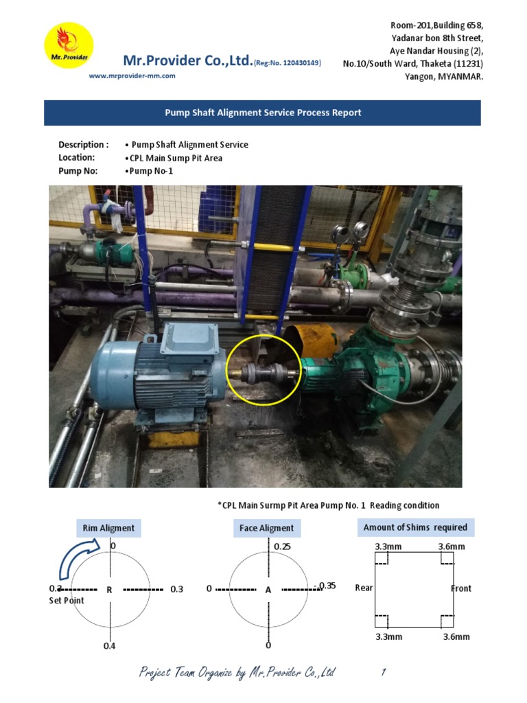 Pump Shaft Alignment Service Process Report | PDF | Mechanical ...