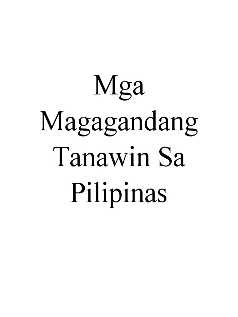 Mga Magagandang Tanawin Sa Pilipinas | PDF