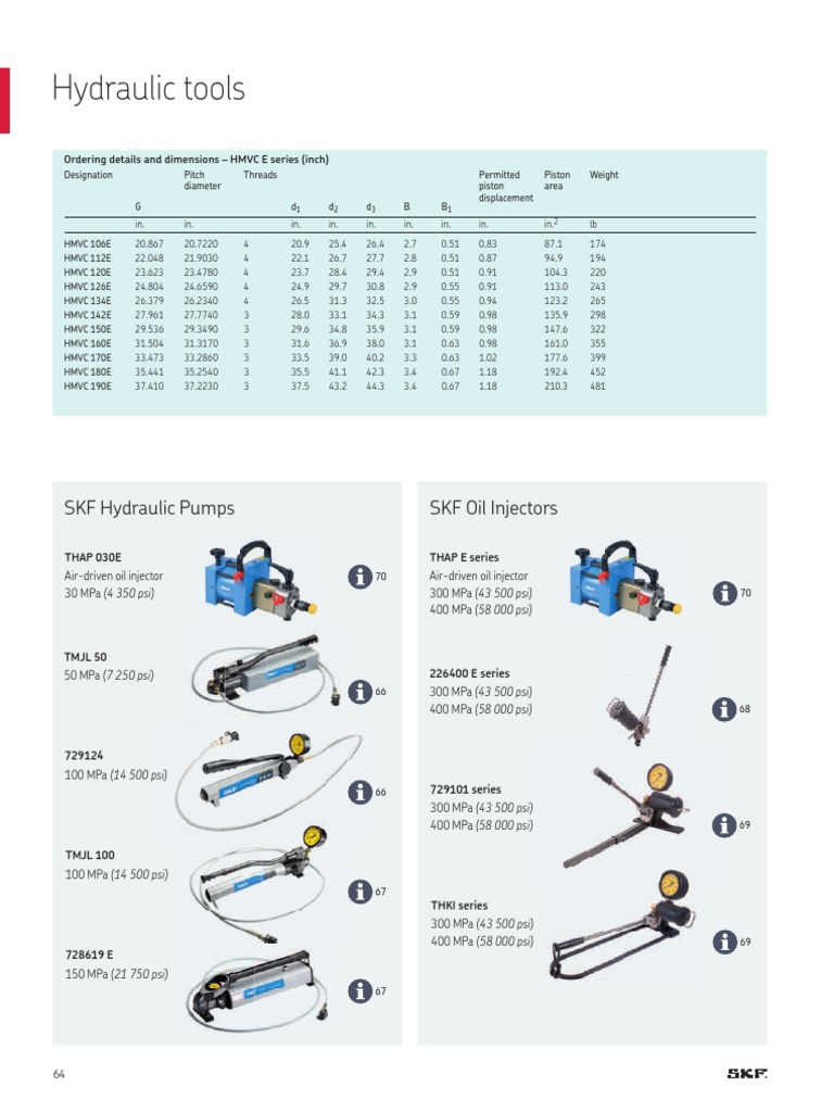 SKF Oil Injection Pump Specifications | PDF | Machines | Engines
