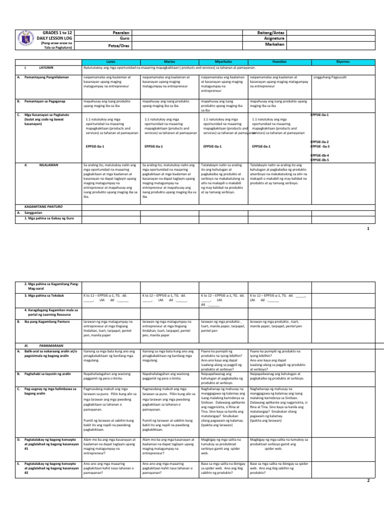 GRADE 5 EPP ICT DLL Whole Year Grade 5 | PDF