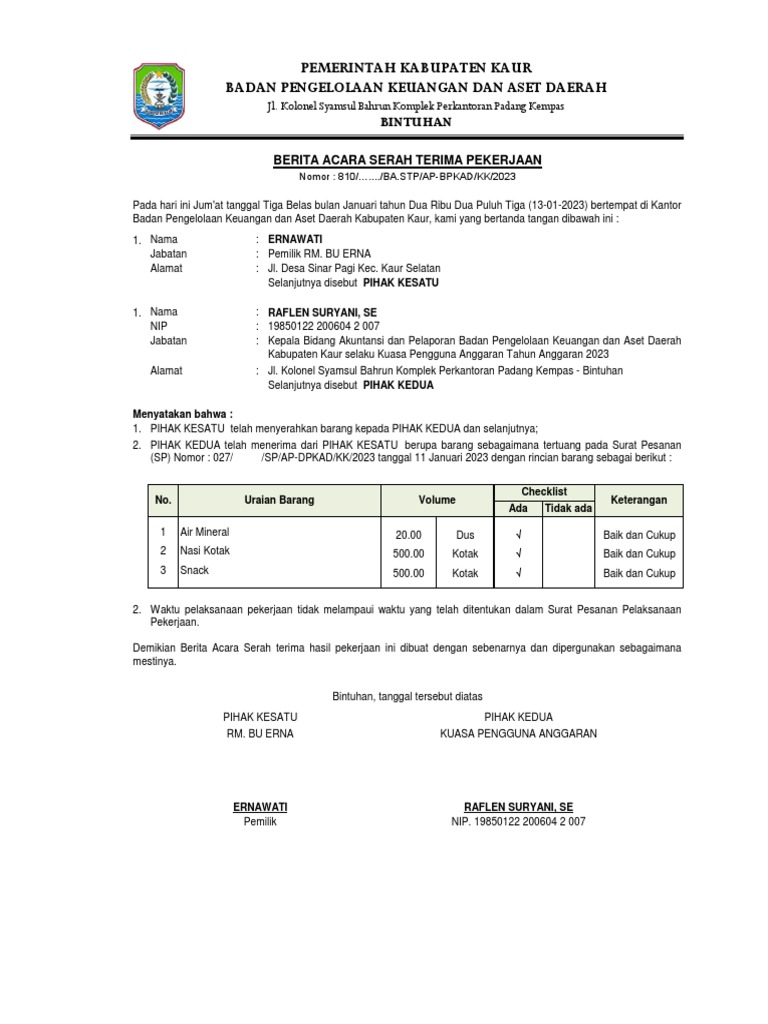 Contoh Ba - STP | PDF