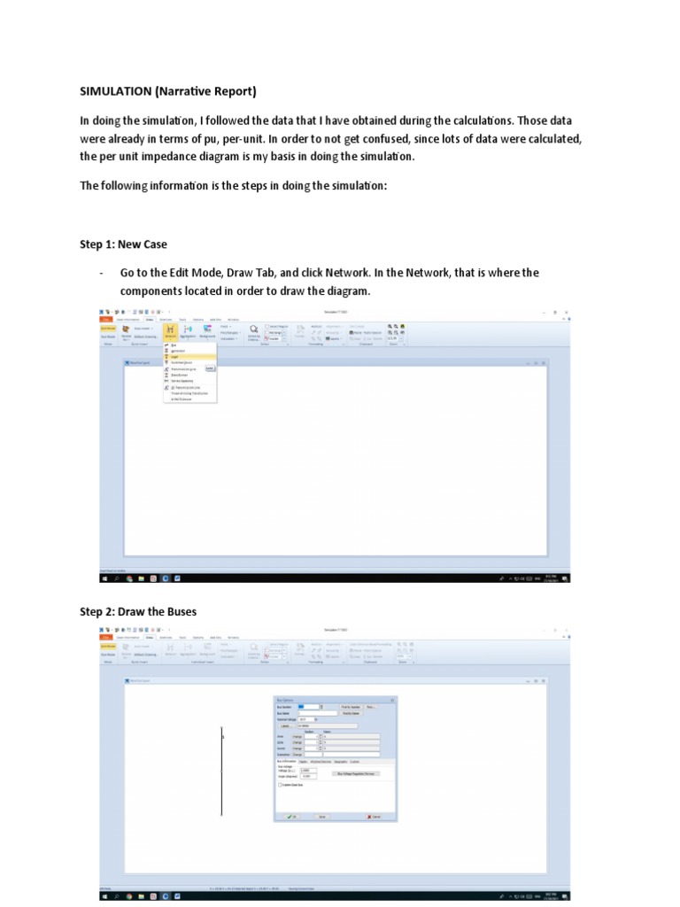 SIMULATION Narrative Report | PDF | Transformer | Transmission Line