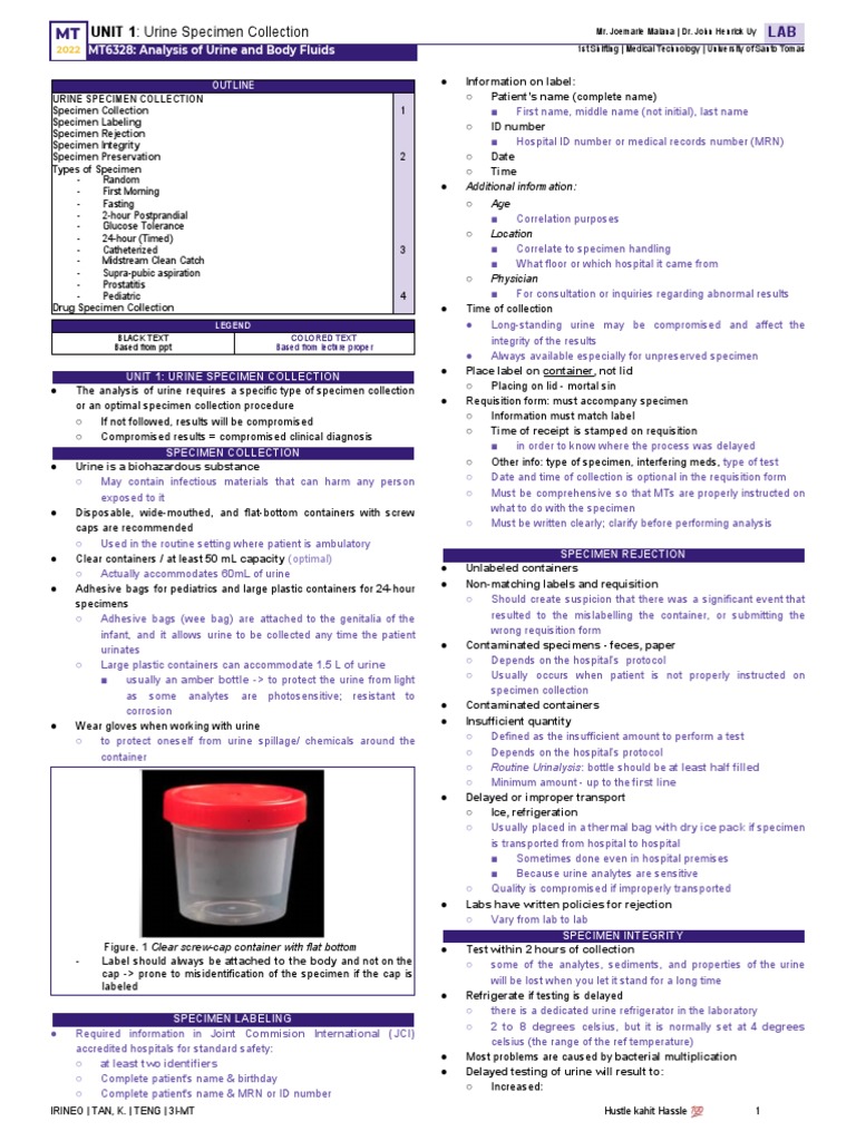 MT6328 - AUBF LAB (Comprehensive) | PDF | Urine | Urinary Bladder