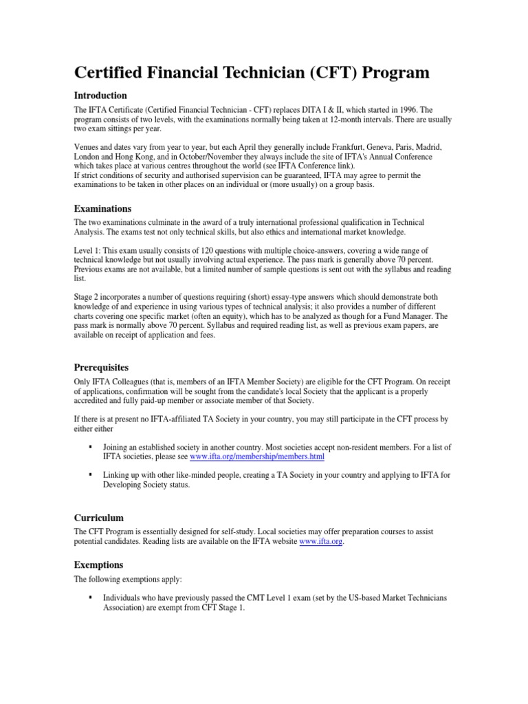 Ifta CFT | PDF | Technical Analysis | Test (Assessment)