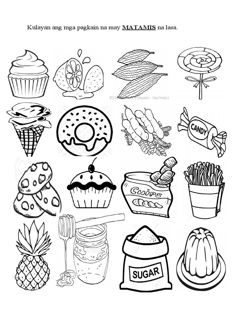 Kulayan Ang Mga Pagkain Na May MATAMIS Na Lasa | PDF