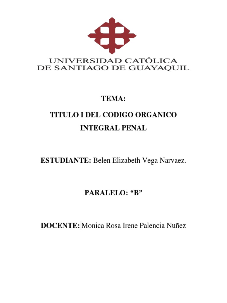 Tarea Capitulo I Del Coip | PDF | Derecho penal | Justicia