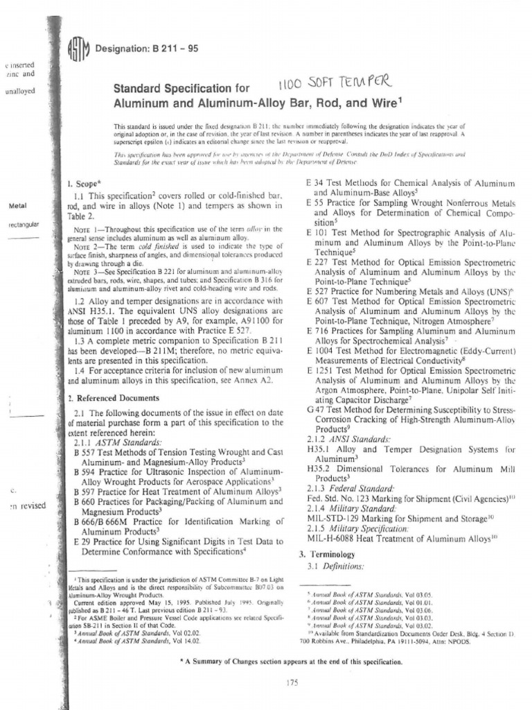 ASTM B211-Aluminum | PDF