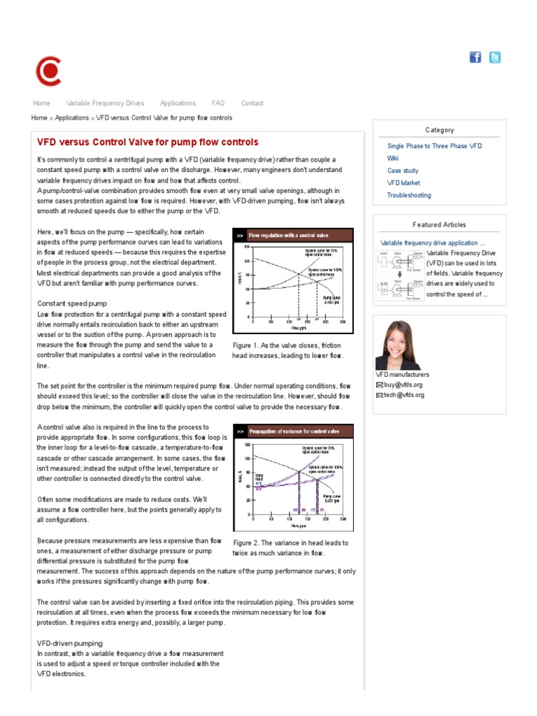 VFD Versus Control Valve For Pump Flow Controls | PDF | Pump | Control Theory