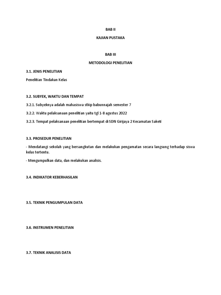 Bab Ii-Iii PTK | PDF