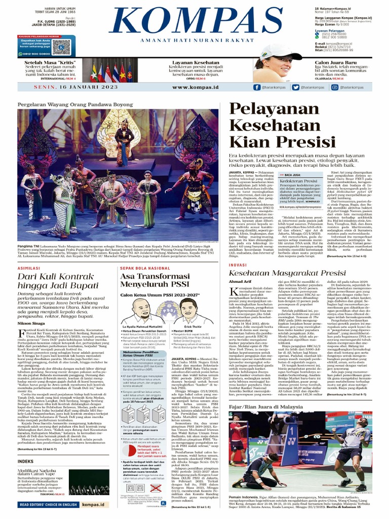 Kompas 20230116 | PDF
