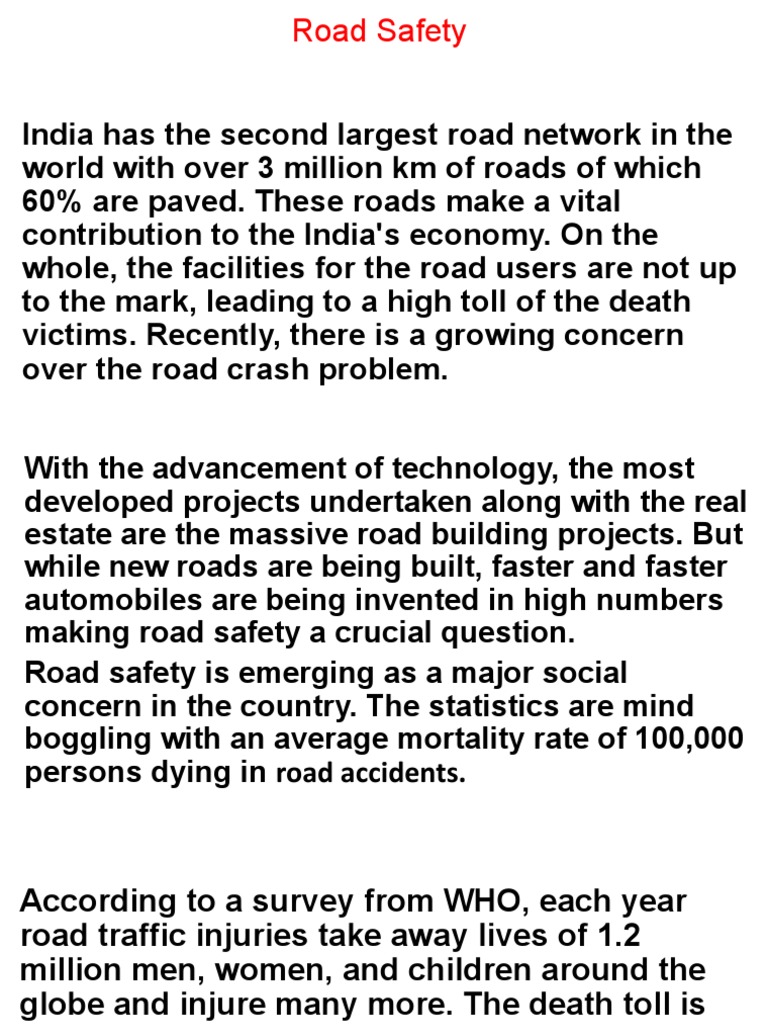 Road Safety 1 Pdf Traffic Collision Road Traffic Safety