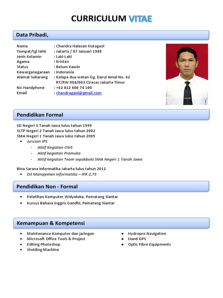 Profil Profesional Chandra Hutagaol | PDF | Teknologi & Rekayasa