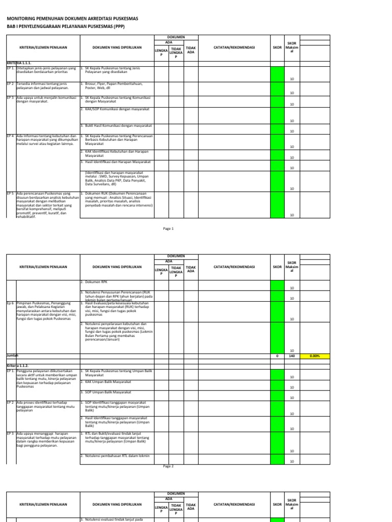Monitoring Dokumen Akreditasi Admen Pdf