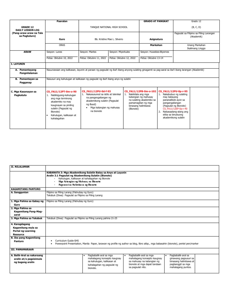 6 Pagsulat NG Bionote | PDF