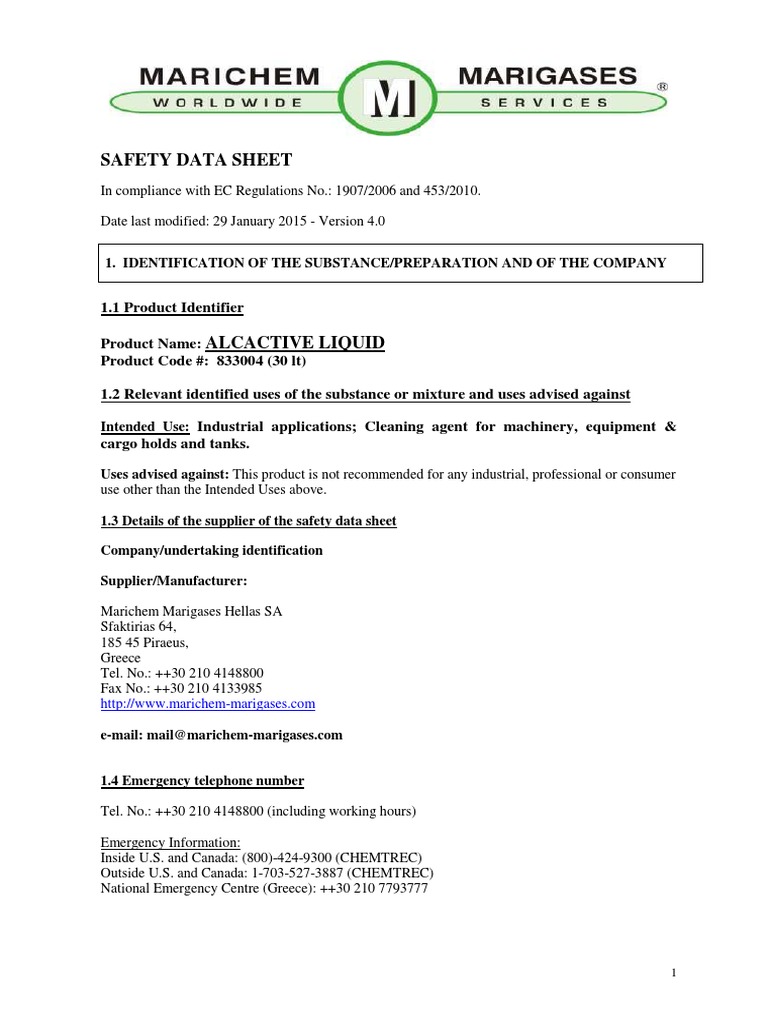 Alcactive Liquid | PDF | Toxicity | Chemistry
