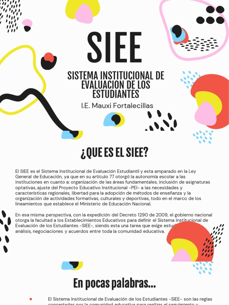SIEE | PDF | Evaluación | Plan de estudios