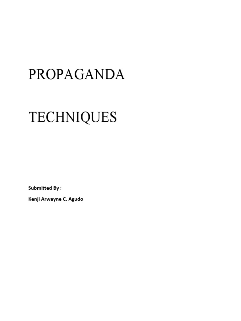 8 Propaganda Techniques | PDF | Propaganda | Public Sphere